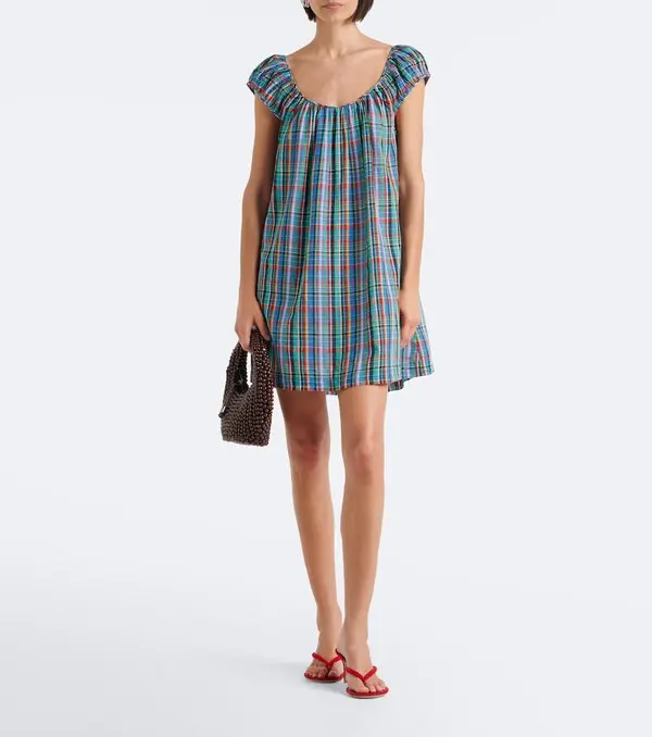 DÔEN Faye Plaid Cotton Minidress