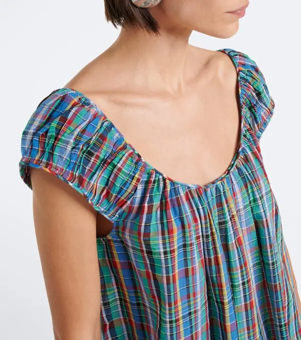 DÔEN Faye Plaid Cotton Minidress
