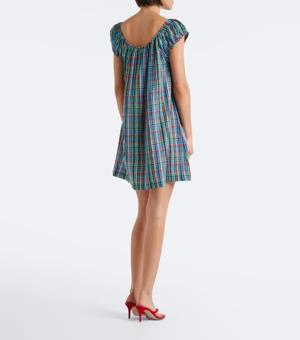 DÔEN Faye Plaid Cotton Minidress