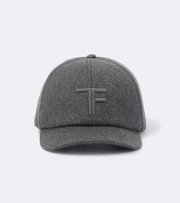 TOM FORD Logo Cashmere Baseball Cap - Grey