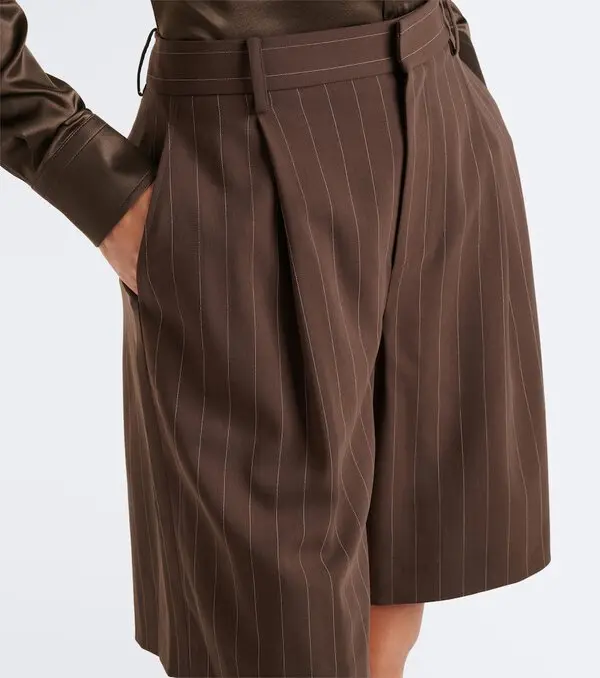 Ralph Lauren Striped Wool Shorts - Brown