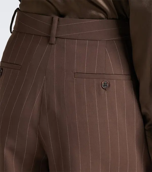 Ralph Lauren Striped Wool Shorts - Brown