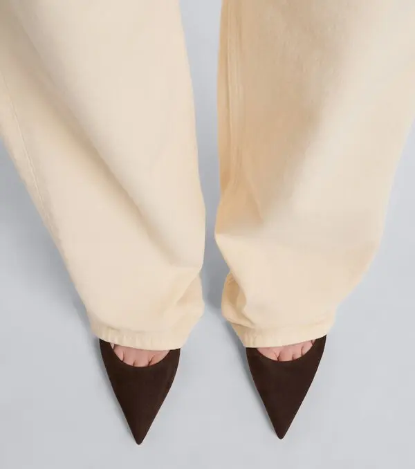 JIMMY CHOO Amelia Suede Pointed Toe Pumps - Brown