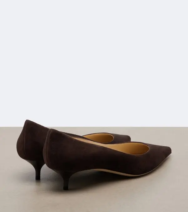 JIMMY CHOO Amelia Suede Pointed Toe Pumps - Brown