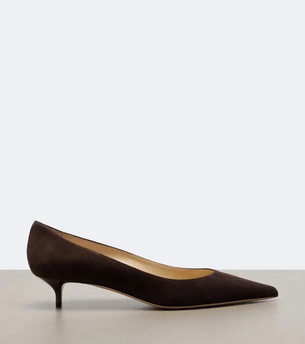 JIMMY CHOO Amelia Suede Pointed Toe Pumps - Brown