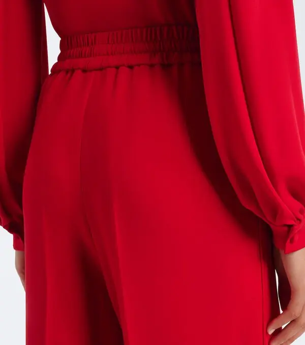 Valentino Garavani Cady Couture Wide-leg Silk Pants - Red