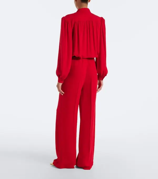 Valentino Garavani Cady Couture Wide-leg Silk Pants - Red