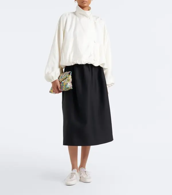 JIMMY CHOO Suede-trimmed Embellished Sneakers - White