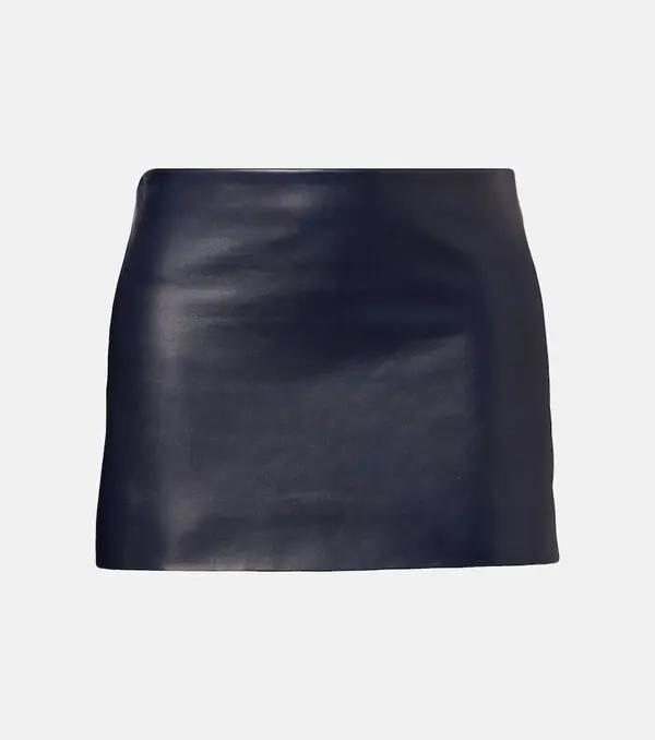 Khaite Jett Leather Miniskirt - Blue