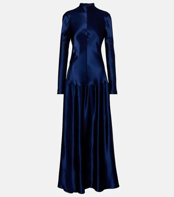 FFORME Satin Maxi Dress - Blue