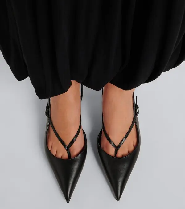 CHRISTIAN LOUBOUTIN Miss Z Leather Slingback Pumps