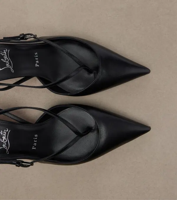 CHRISTIAN LOUBOUTIN Miss Z Leather Slingback Pumps