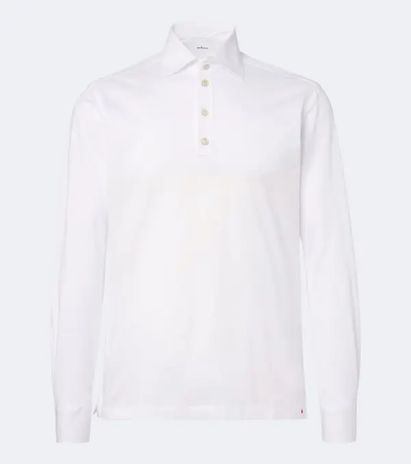 Kiton Cotton Poplin Polo Top - White
