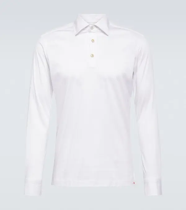 Kiton Cotton Poplin Polo Top - White