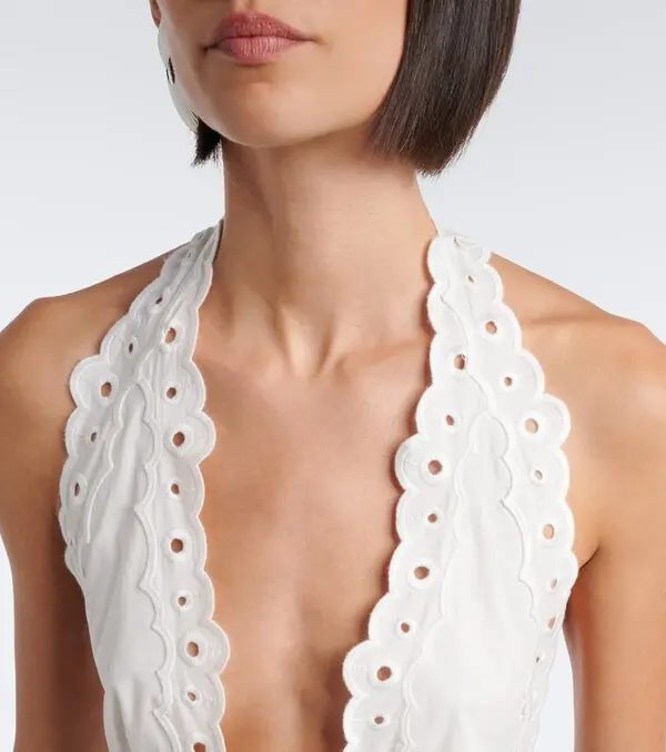 Retrofete Broderie Anglaise Cotton Blend Minidress