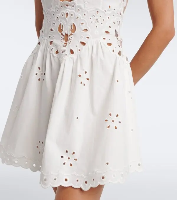 Retrofete Broderie Anglaise Cotton Blend Minidress