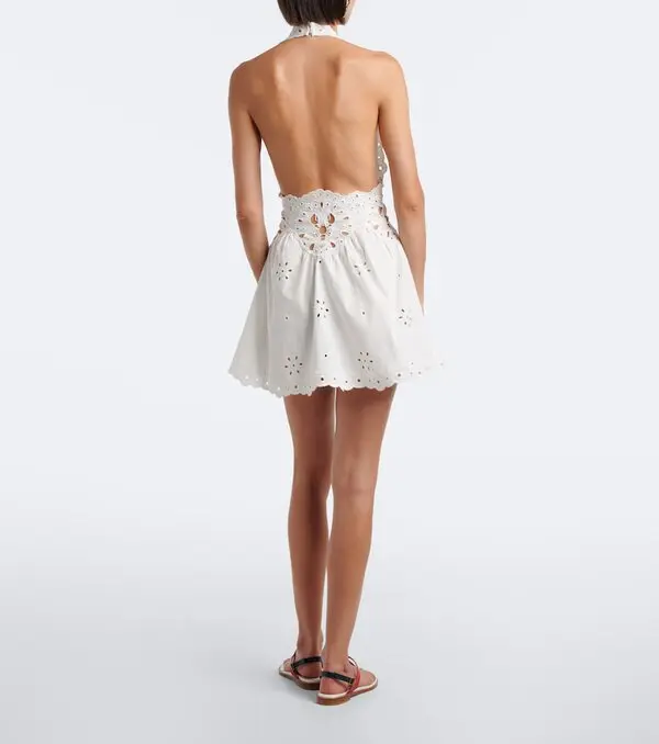Retrofete Broderie Anglaise Cotton Blend Minidress