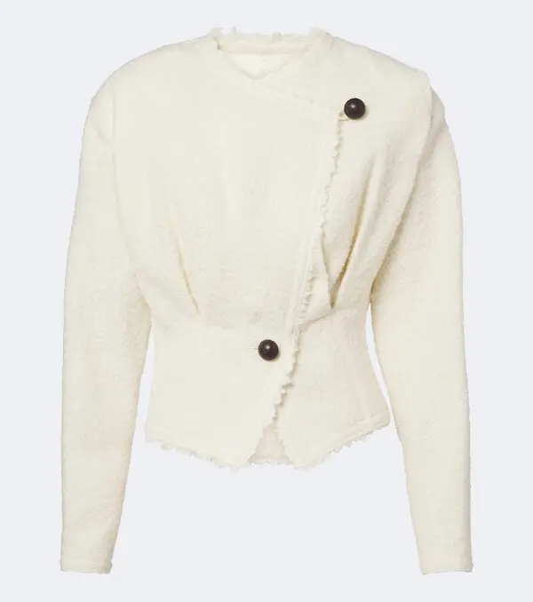 Isabel Marant Étoile Suna Wool And Alpaca-blend Bouclé Jacket - White