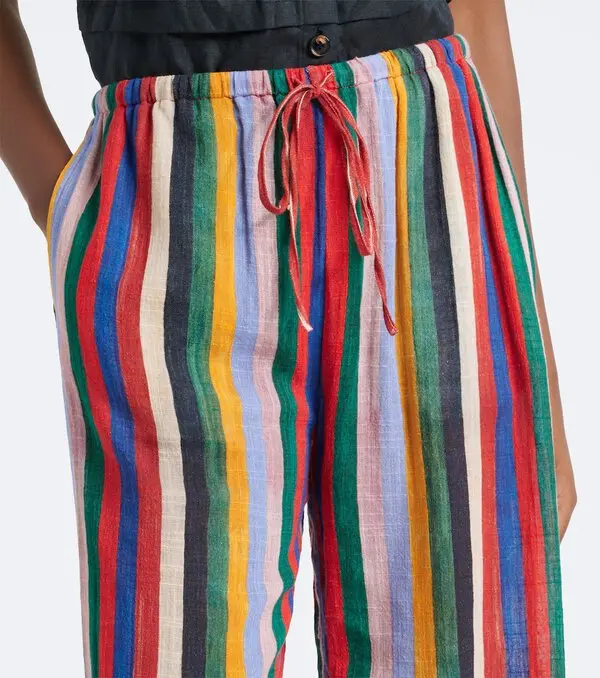 Staud Mateo Striped Cotton Wide-leg Pants