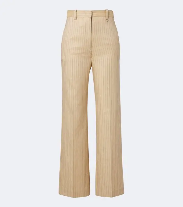 Isabel Marant Étoile Noanda Wool-blend Pinstriped Straight-leg Pants - Beige
