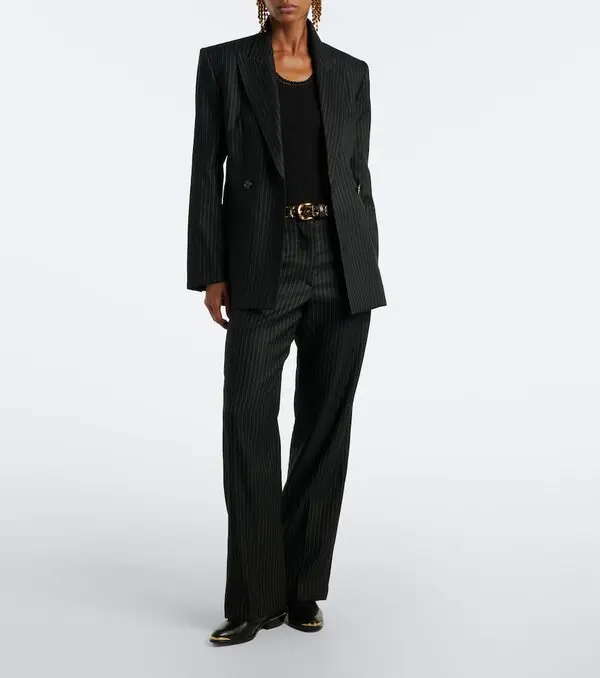 Isabel Marant Étoile Noanda Wool-blend Pinstriped Straight-leg Pants