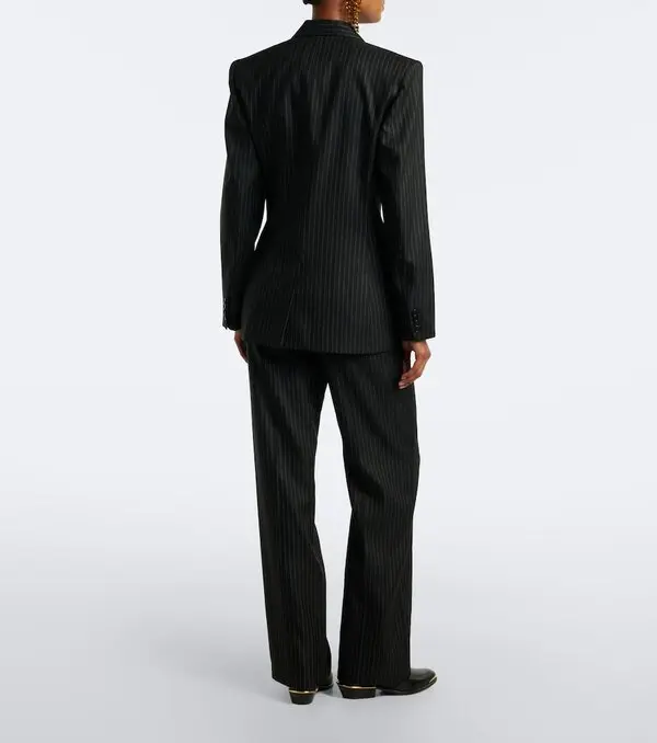 Isabel Marant Étoile Noanda Wool-blend Pinstriped Straight-leg Pants