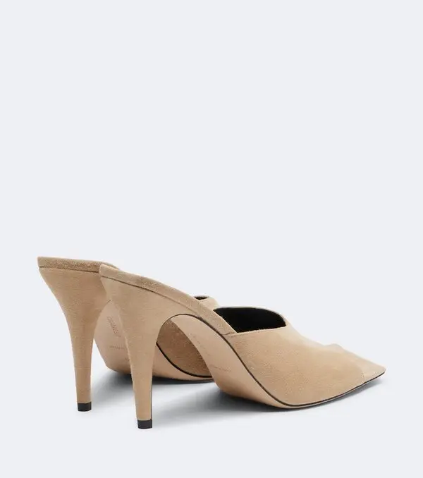 CHRISTEN Suede Mules - Beige