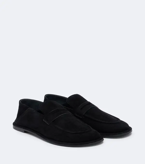 A.emery Clarence Suede Penny Loafers - Black
