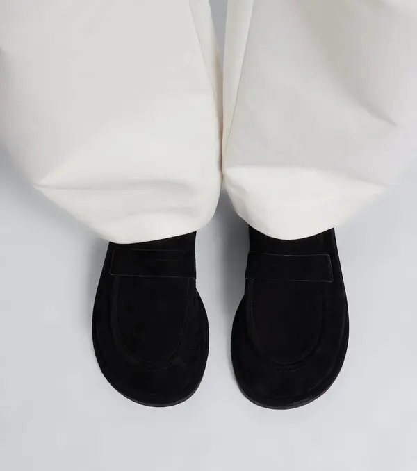 A.emery Clarence Suede Penny Loafers - Black