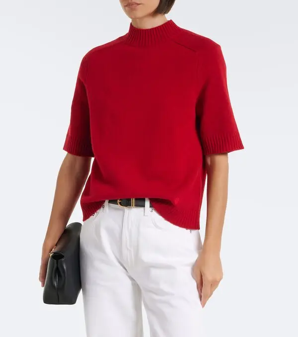 Loulou De Saison Ruth Cashmere Mockneck Sweater - Red