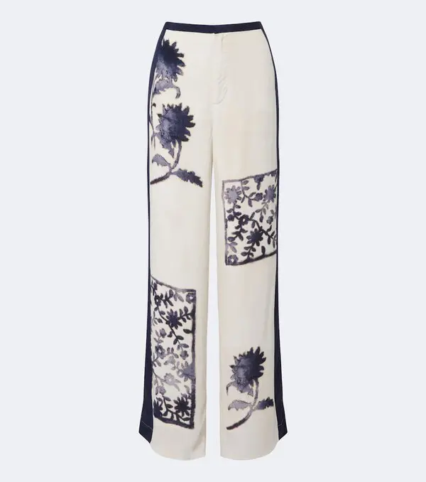 SIR. Phillipa Floral Wide-leg Pants - Neutrals