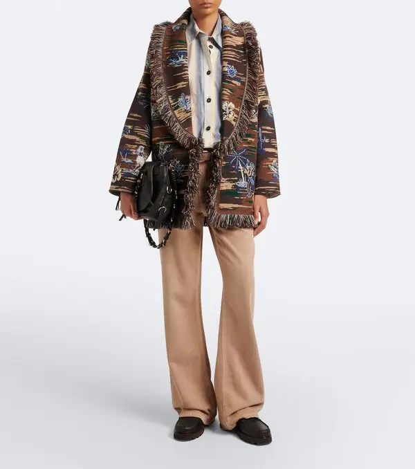 Alanui Tex Hawaii Jacquard Wool-blend Cardigan