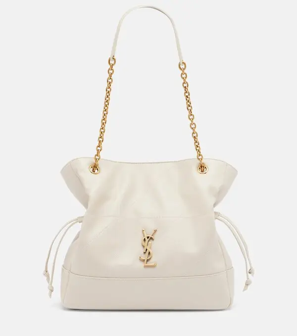 Saint Laurent Jamie Small Leather Tote Bag - White