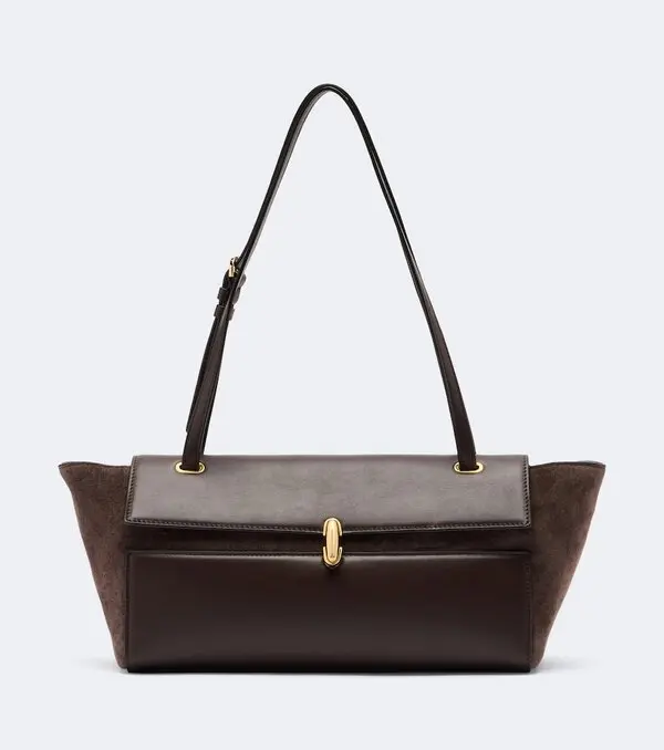 Savette Symmetry Trapeze Leather Shoulder Bag - Brown