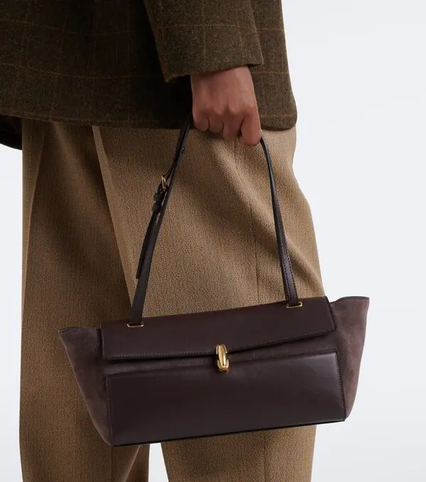 Savette Symmetry Trapeze Leather Shoulder Bag - Brown