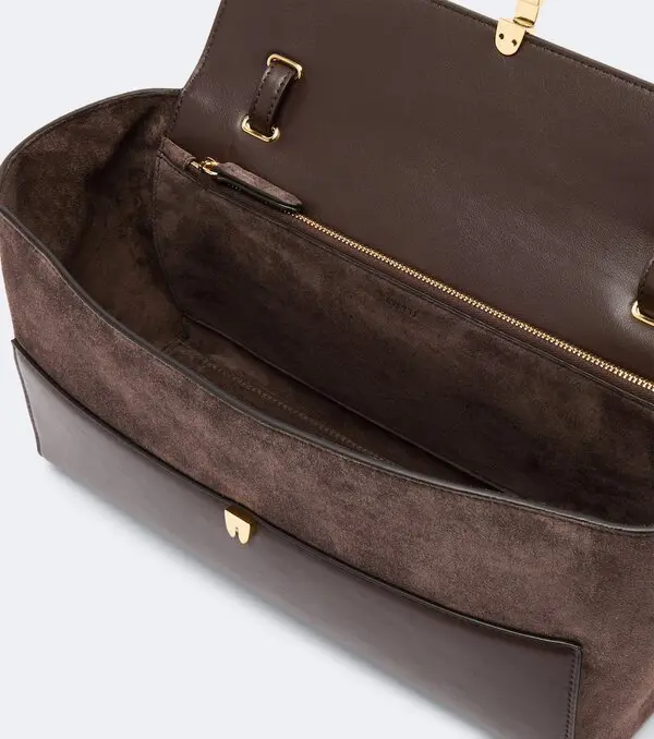 Savette Symmetry Trapeze Leather Shoulder Bag - Brown