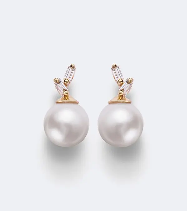 SUZANNE KALAN 18kt Earrings With Pearls And Diamonds - Gold