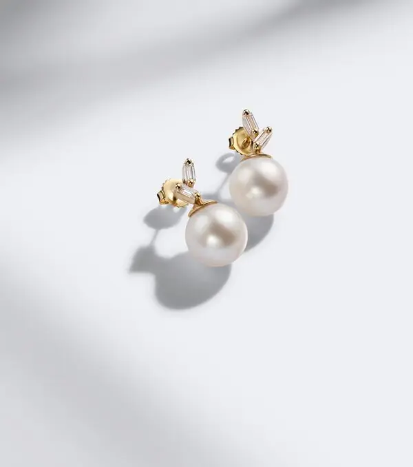 SUZANNE KALAN 18kt Earrings With Pearls And Diamonds