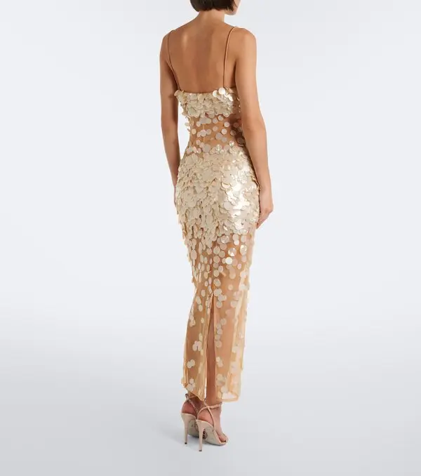 Retrofete Embellished Cocktail Dress - Beige