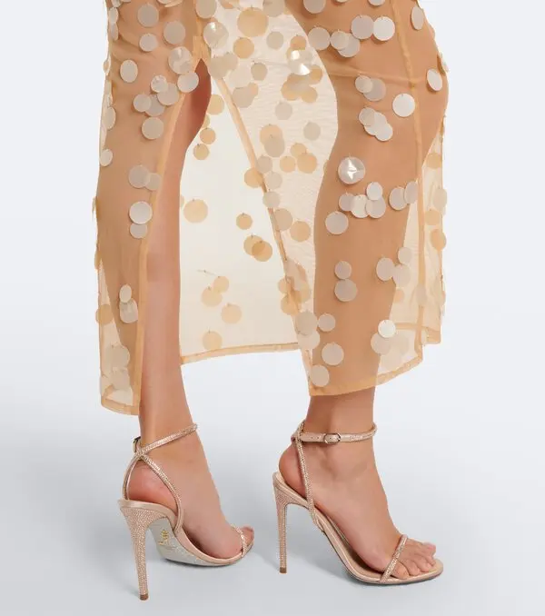 Retrofete Embellished Cocktail Dress - Beige
