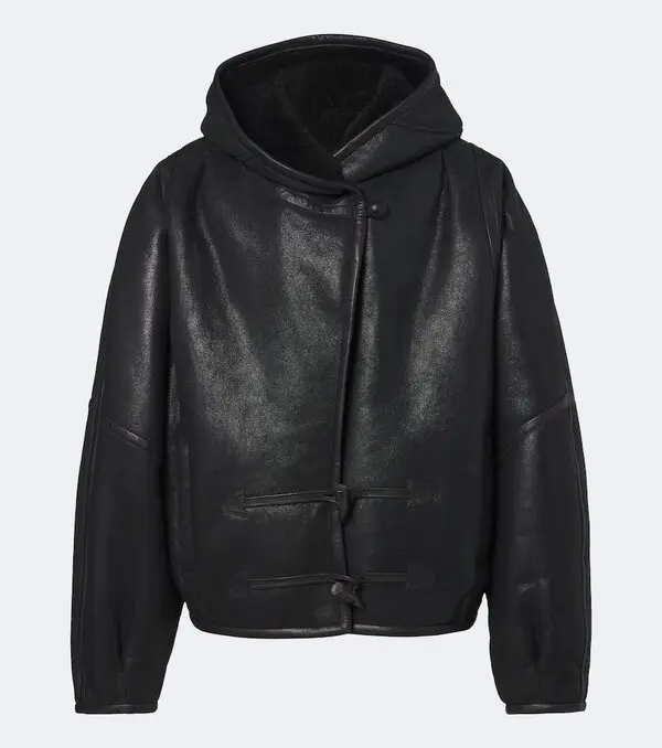 Isabel Marant Étoile Amiel Hooded Leather Jacket - Black