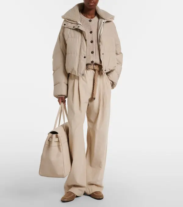 Brunello Cucinelli Cotton-blend Corduroy Wide-leg Pants