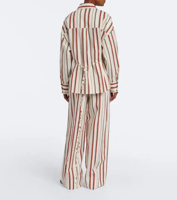 SIR. Alva Striped Cotton Wide-leg Pants