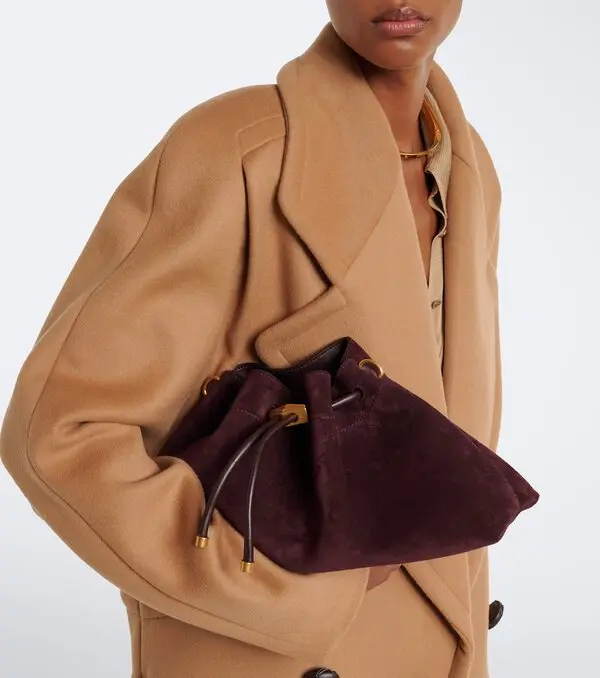 JIMMY CHOO Bon Bon Medium Suede Bucket Bag