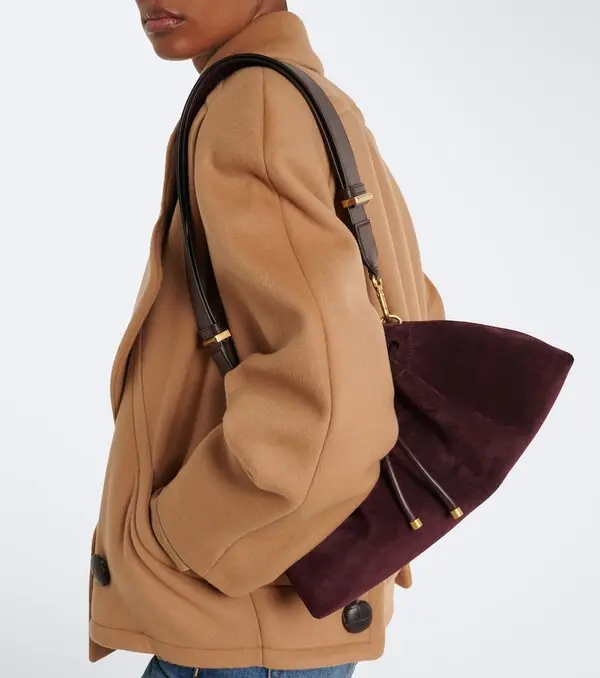 JIMMY CHOO Bon Bon Medium Suede Bucket Bag