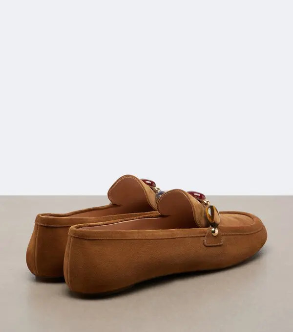 GIANVITO ROSSI Embellished Suede Loafers