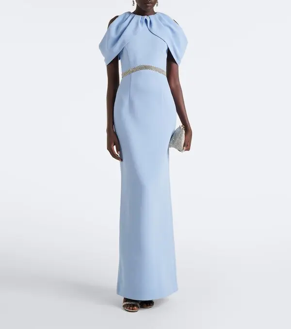 Rebecca Vallance Embellished Crepe Gown