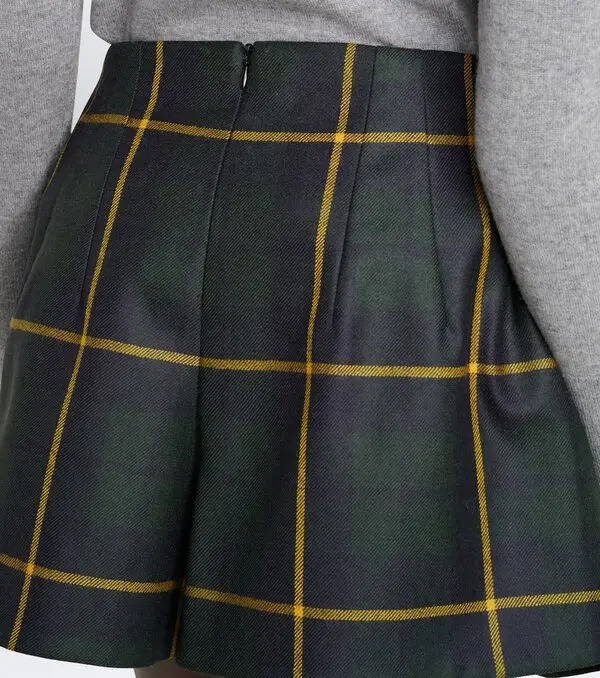 PATOU Checked Virgin Wool Shorts