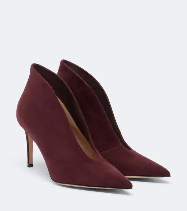 GIANVITO ROSSI Vania Suede Pumps - Burgundy