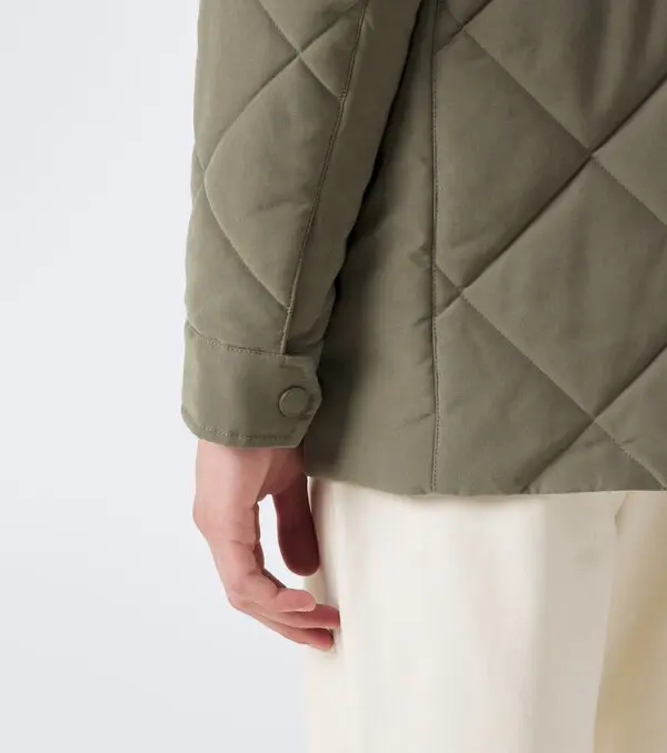 Canali Leather-trimmed Quilted Jacket
